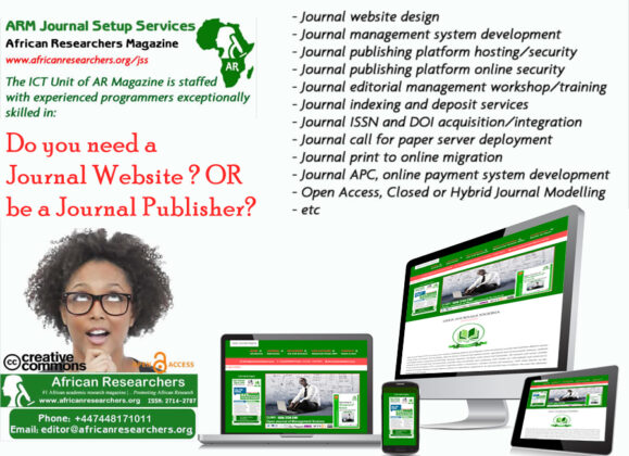 ARM Journal Setup Service - African Researchers Magazine (ISSN: 2714 ...